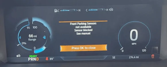 Front sensor blocked | Ford Lightning Forum For F-150 Lightning EV ...