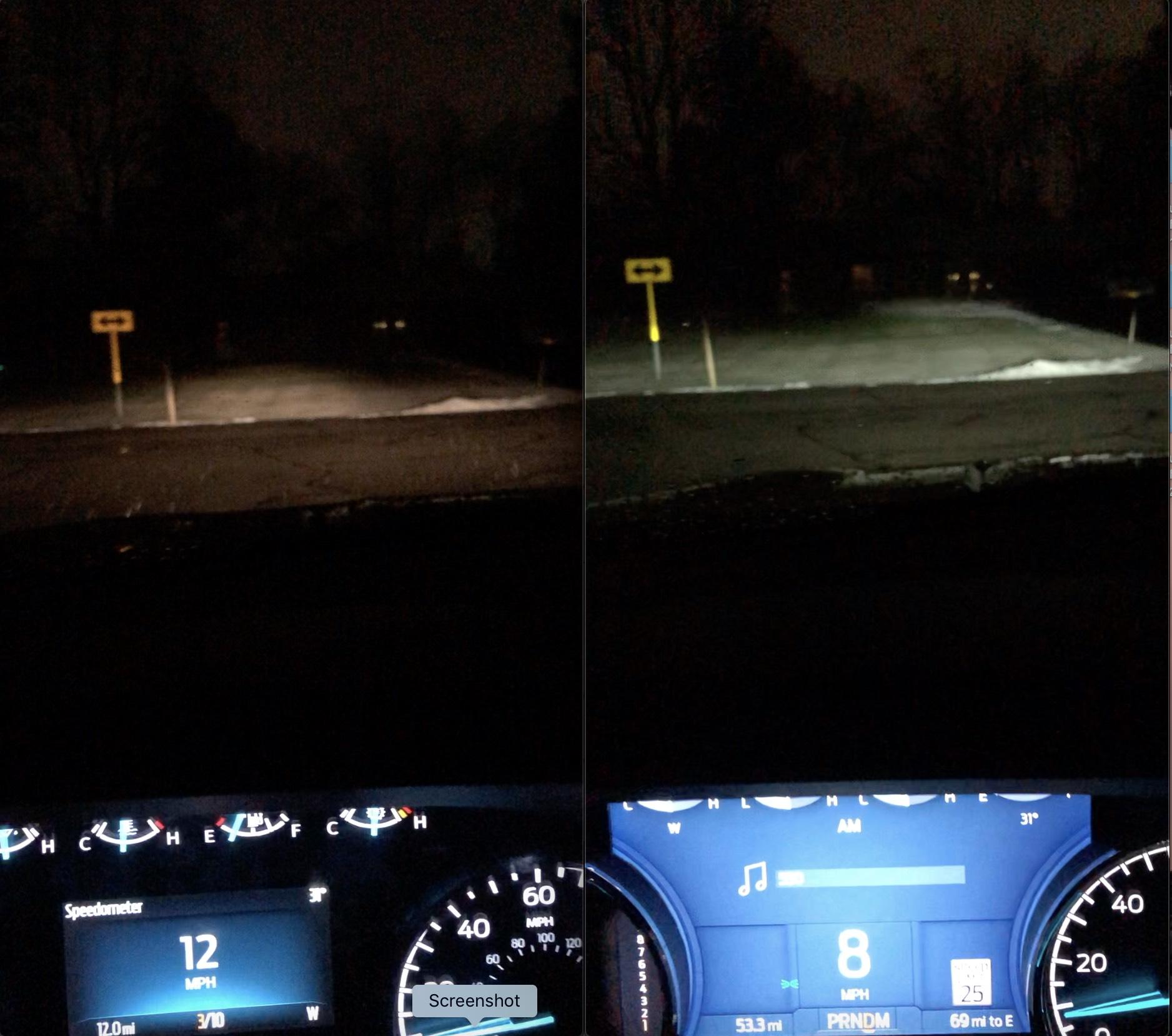 Halogen vs LED headlights on 2021 F-150 -- real world comparison pics ...