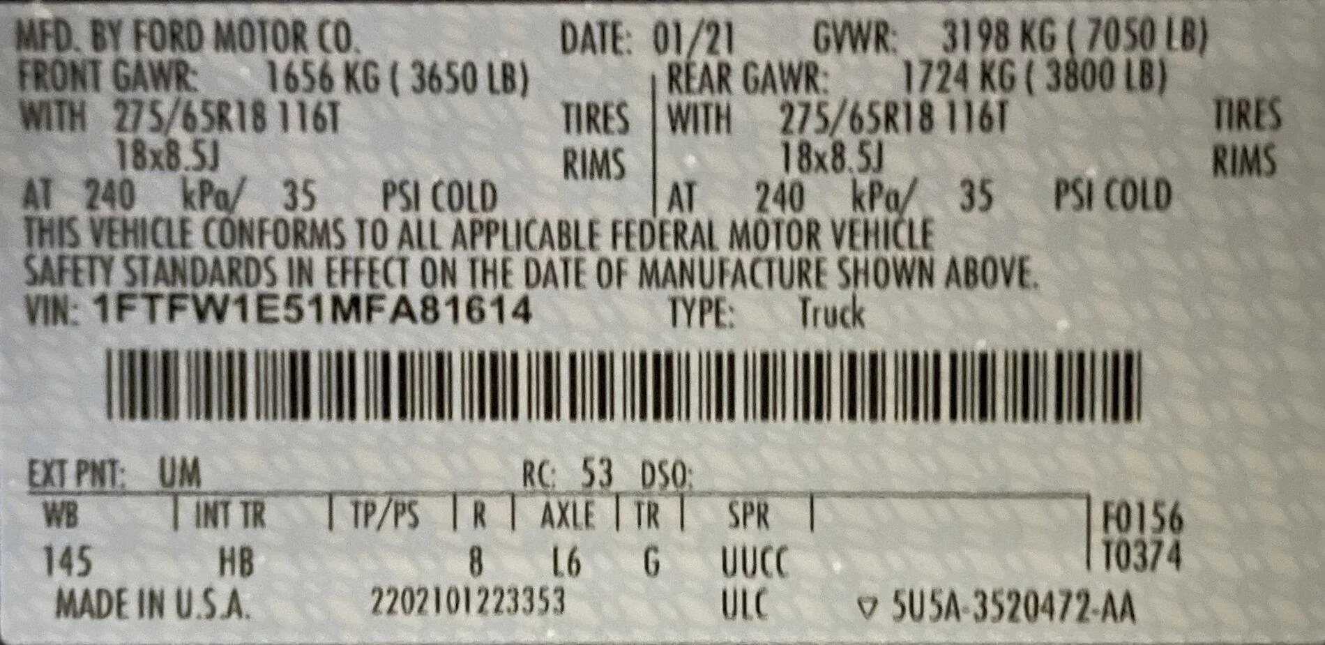 2021 F-150 Payload Stickers | Page 4 | ⚡️ F-150 Lightning Forum For ...