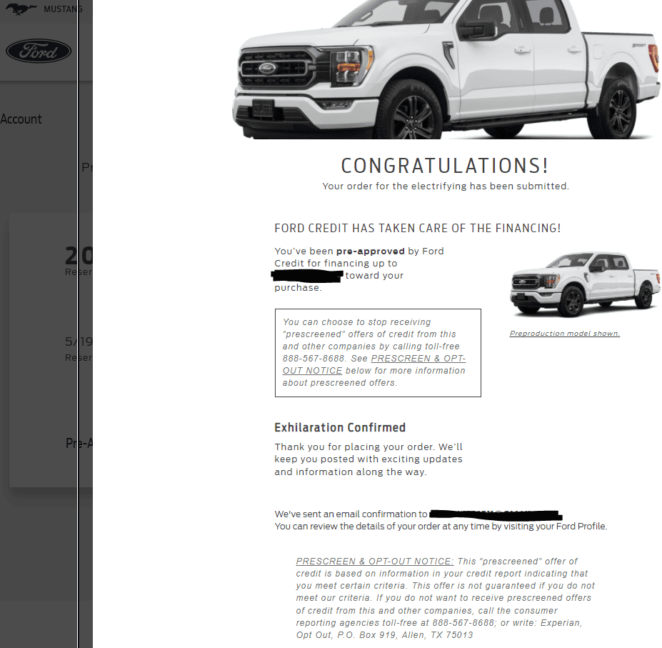 Pre Approval Certificate... | Ford Lightning Forum For F-150 Lightning ...