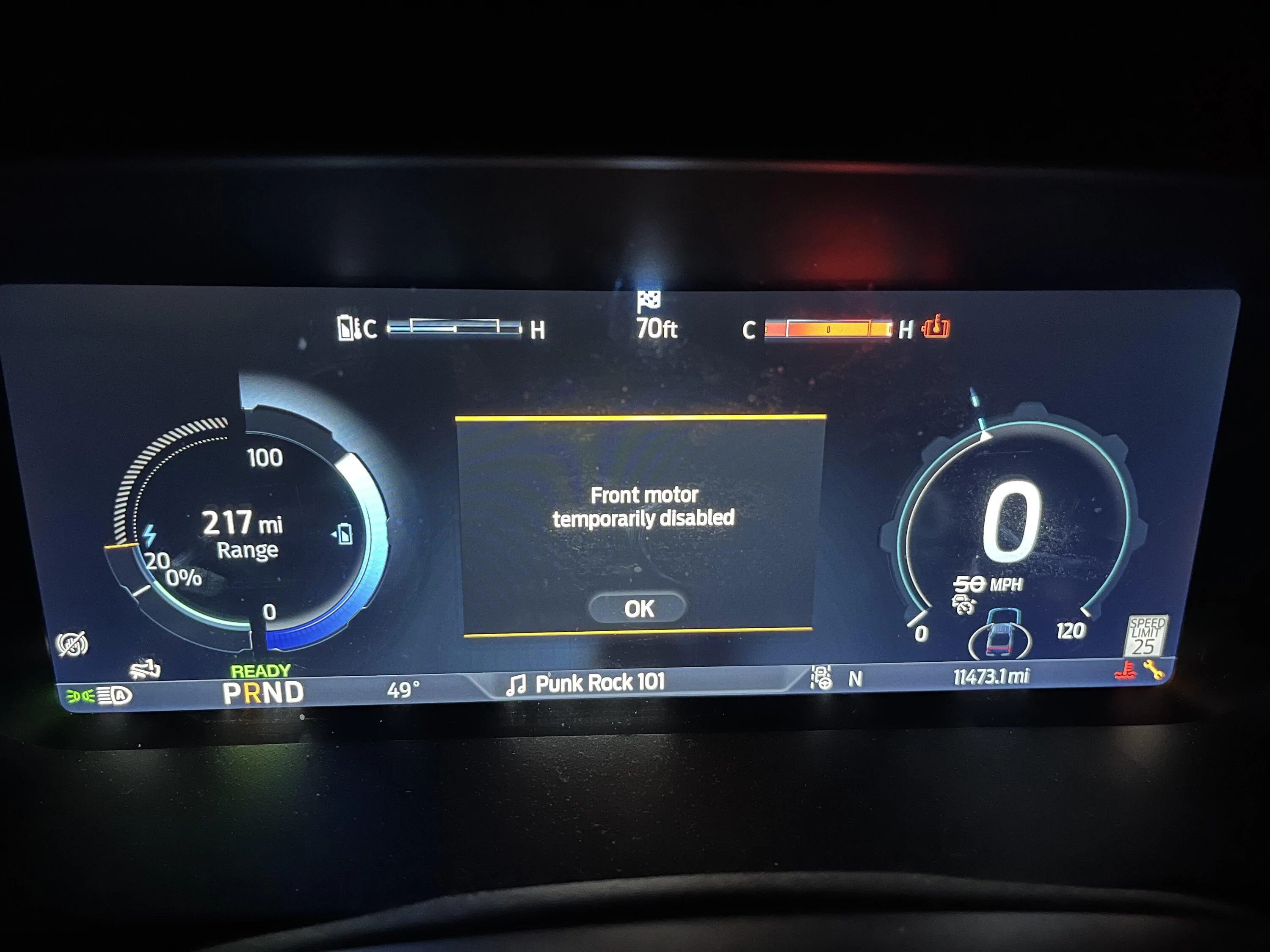 Battery and Motor Temperature Dashboard Display Always at Midpoint ...