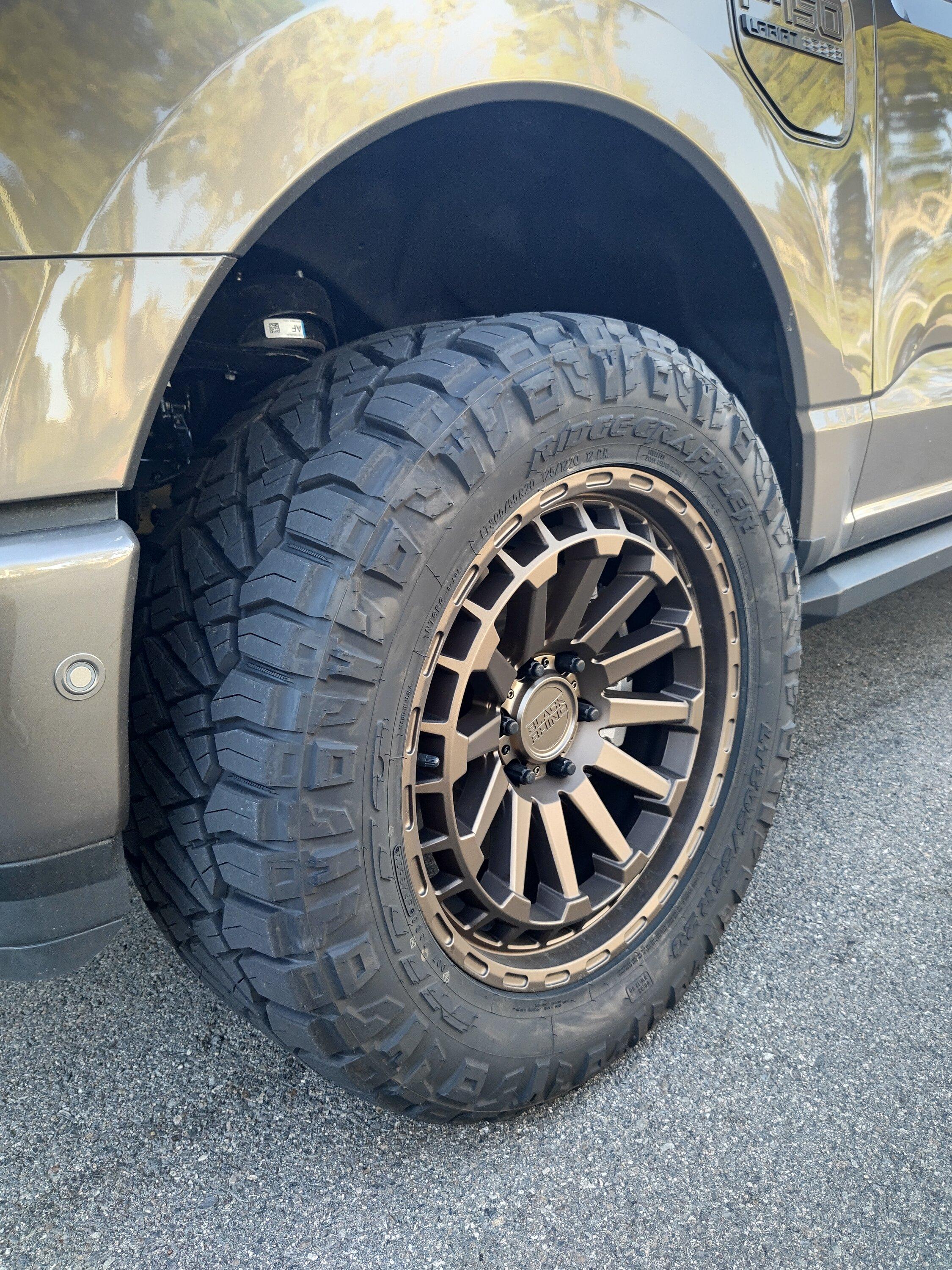 Stone Gray Lightning leveled on 20" Black Rhino wheels, blacked out LED ...