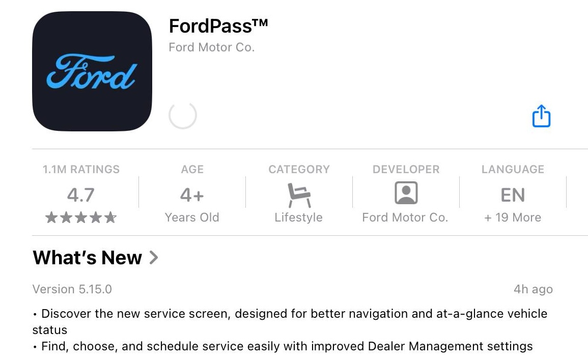 FordPass 5.15.0 iOS & Android App - new service screen | Ford Lightning ...